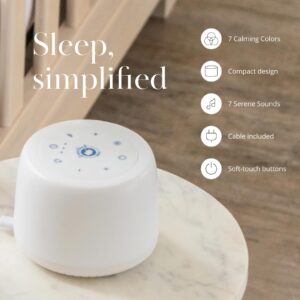 Dreamland Baby Sound Machine + Night Light: Brown Noise & White Noise Sound Machine w/ 7 Soothing Sounds, Dimmable Night Lights, Sleep Timer, Charging Cable. Portable. for Home & Travel