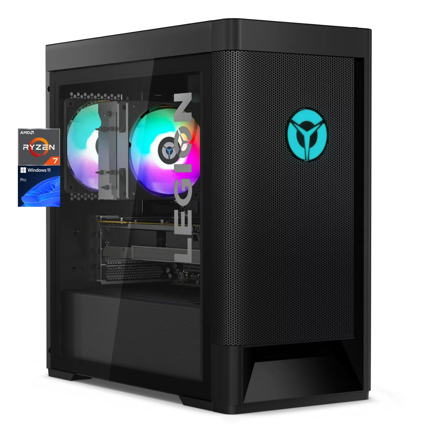 Lenovo Legion T5 Gaming Desktop, AMD Ryzen 7 5700G(Beat i9-10900K) Up to 4.6GHz, GeForce RTX 3060 Ti 8GB, 64GB DDR4, 2TB PCIe SSD+ 2TB HDD, Wi-Fi 6, Bluetooth, USB-C, RJ45, HDMI, Win 11 Pro, Black