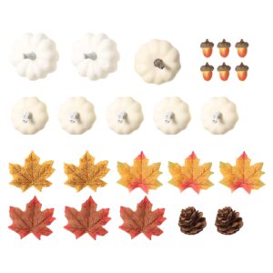 loyilat halloween tray decoration simulation white pumpkin maple autumn fruit bag autumn garland accessories ornament thanksgiving halloween home decoration