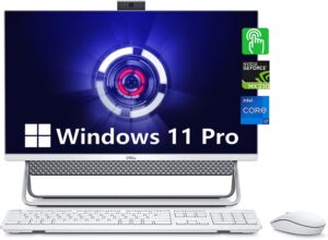 dell inspiron 7700 all in one desktop computer, 27 inch fhd touchscreen, intel core i7-1165g7, 64gb ram, 2tb ssd, windows 11 pro, geforce mx330, wifi 6, hdmi, wireless keyboard & mouse, silver