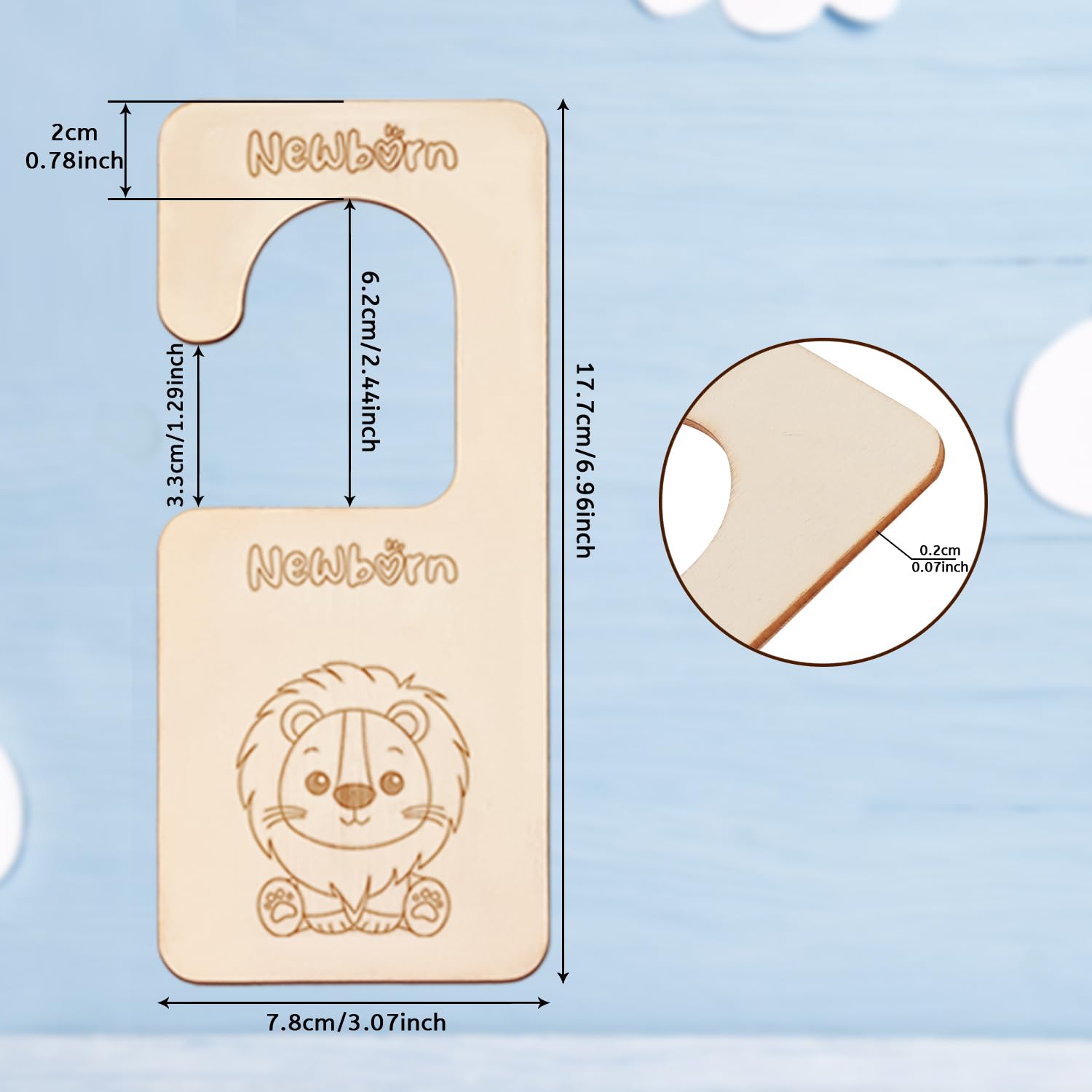 Focal20 12 Pcs Wooden Baby Closet Dividers for Clothes Organizer Animal Theme Baby Closet Size Dividers from Newborn to 4T Baby Clothes Hanger Dividers for Baby Girls Boys Gift Nursery Baby Shower