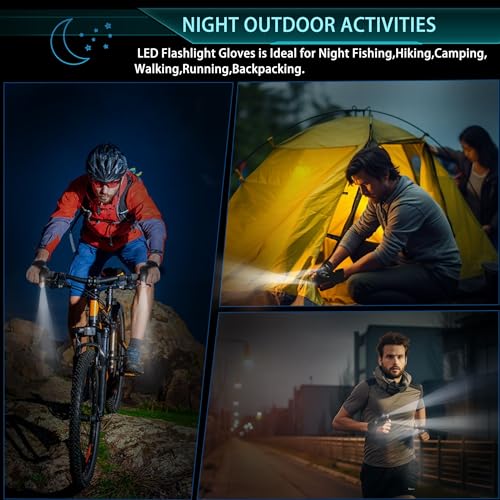 LED Flashlight Gloves Gifts for Men,Fathers Day Men Gift Hands-Free Lights Tools for Fishing Camping Repairing,Cool Gadget Unique Men Birthday Gifts