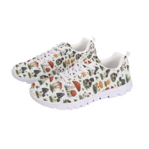 Mumeson Mushroom Blossoms Sneakers Non Slip Rubber Sole Sport Shoes Durable Running Shoes with Design