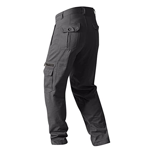 RTRDE Men's Pants, Men Cargo Pants Casual Lightweight Pants Tactical Pants Outdoor Military Combat Trousers Beige Pants Waterproof Mens Black Cargos Work Pantalones para Hombres with (3XL, Gray)