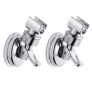 blingkingdom 2pcs adjustable shower head holder removable suction cup shower head bracket no drill shower head bracket with chrome polished for bathroom