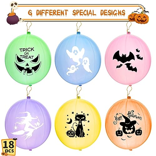 Halloween Games, 18 Inches Halloween Punch Balloons Heavy Duty Halloween Party Favors Supplies for kids Adults Halloween Party Decorations Trick or Treat Toys Game Favors Punching Balloons