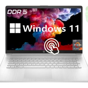 HP 17.3 Inch Touchscreen Laptop for College Students, AMD Ryzen 3 7320U, Windows 11, 8GB DDR5 RAM, 512GB SSD, AMD Radeon Graphics, Webcam, Bluetooth 5.0, USB Type-C, PCM