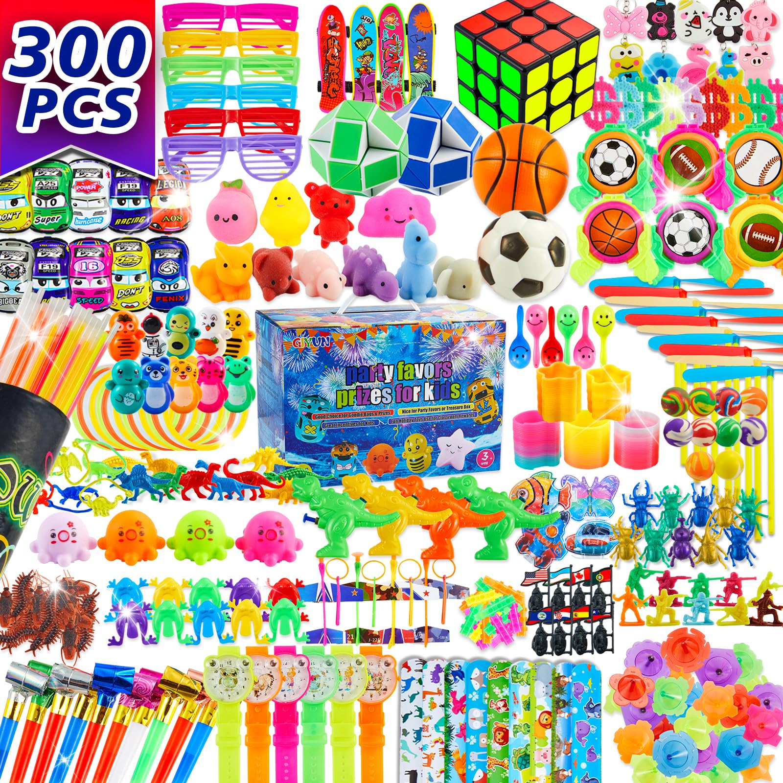 300 PCS Party Favors for Kids, Treasure Box Toys for Classroom, Treasure Box Prizes, Fidget Toys Bulk Goodie Bags Stuffers Classroom Prizes Pinata Stuffers Carnival Prizes Birthday Gift for Kids