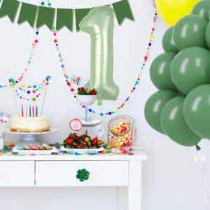 Number 1 Balloon 40 Inch Sage Green Number Balloon Foil Mylar Balloon for Boys Girls 1st Birthday Wedding Anniversary Jungle Party Decoration Supplies large Number Balloons