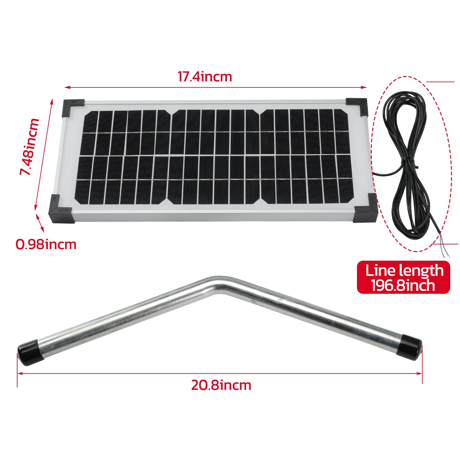 10 Watt Solar Panel Kit Replace FM123 for Mighty Mule Automatic Gate Openers Electrical Fence