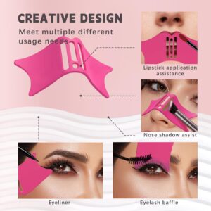 Noerrors 3Pcs Silicone Eyeliner Stencils Set Nose Contour Template Winged Tip Eyeliner Aid Multifunctional Eye Makeup Tool for Brow Eyelash Nose Shadow Highlighter Lipstick Contour Beginners Friendly