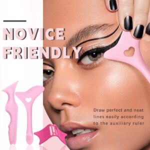 Noerrors 3Pcs Silicone Eyeliner Stencils Set Nose Contour Template Winged Tip Eyeliner Aid Multifunctional Eye Makeup Tool for Brow Eyelash Nose Shadow Highlighter Lipstick Contour Beginners Friendly