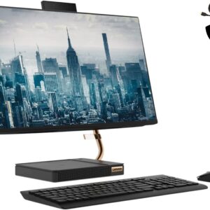 Lenovo IdeaCentre 5 23.8" FHD All-in-One Desktop, Intel Core i5-10400T Processor, 16GB RAM 512GB SSD, WiFi 6, Bluetooth, Webcam, Wireless Keyboard & Mouse, Windows 10 pro, Black