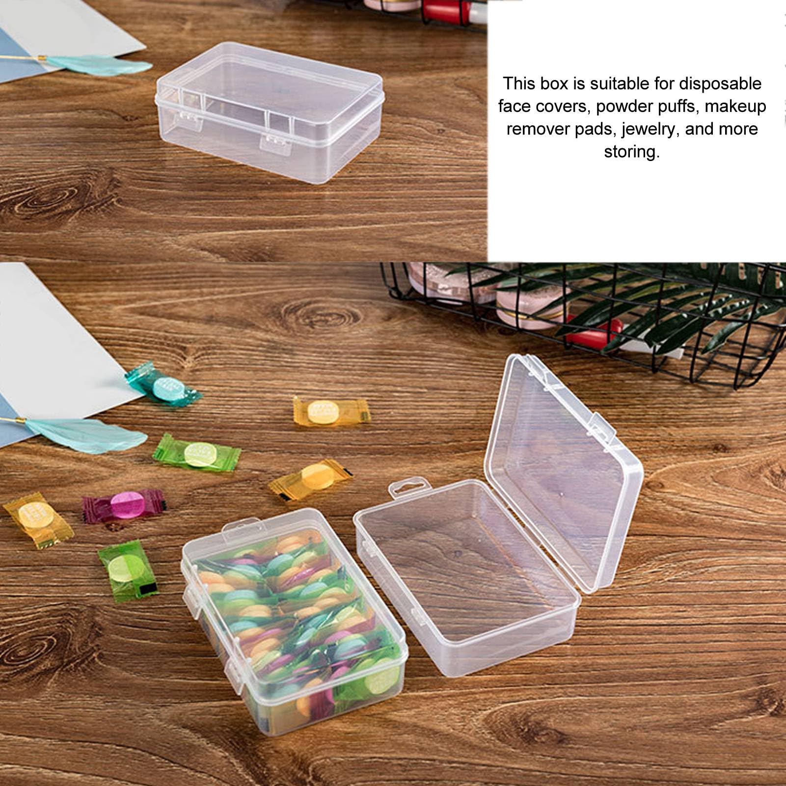 Mini Transparent Container Box Small Clear Dustproof PP Safe Multifunctional Rectangular Jewelry Storage Box Makeup Products