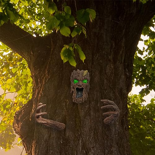 Esterno Tree Bark Monster Yard Decor, Bark Face Tree Person Decor for Garden and Halloween