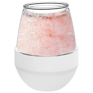 freeze wine cooling cup set: set of 1 chiller mug red and white wine glasses with frozen gel - plastic shatter resistant double wall insulated cooler cups 10 oz