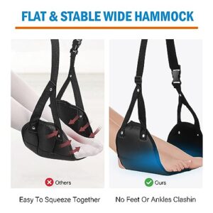 Velamo Airplane Footrest Upgrade Foot Hammock Airplane for Airplane Office Bus Travel with Sleep mask Airplane Travel Accessories, Airplane Essentials Reduce Swelling and Soreness