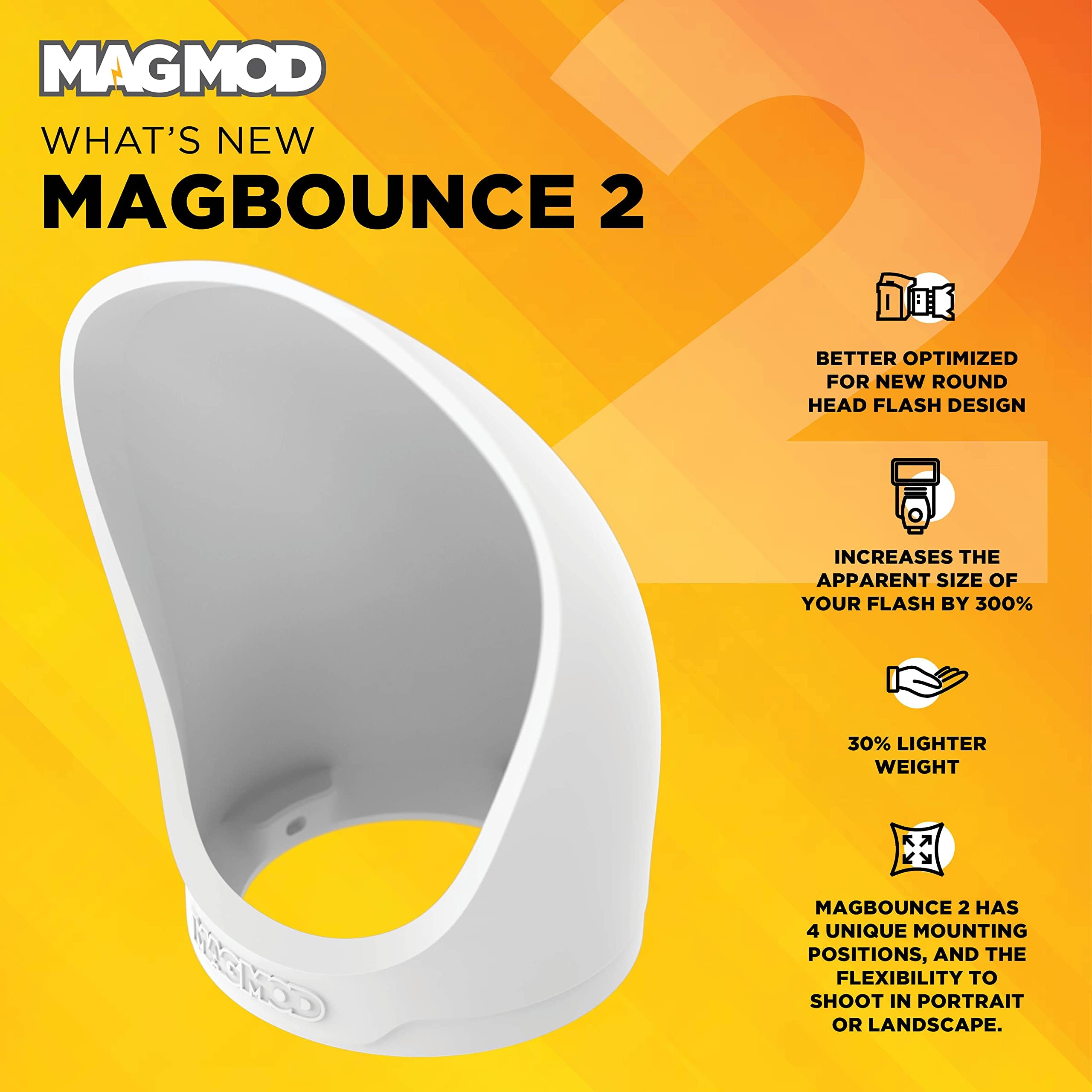 MagMod MagBounce 2 and MagGrip 2 | Camera Speedlight Flash Diffuser Bundle | Modular Camera Lighting Set