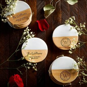 Personalized Coasters, Wedding Gift for couple, Custom Anniversary Gifts, Custom Bar Coasters for Drinks with Monogram Engraved, Great Newlywed Christmas Gift