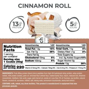 Power Crunch Protein Wafer Bars, High Protein Snacks with Delicious Taste, Cinnamon Roll, 1.4 Ounce (12 Count)