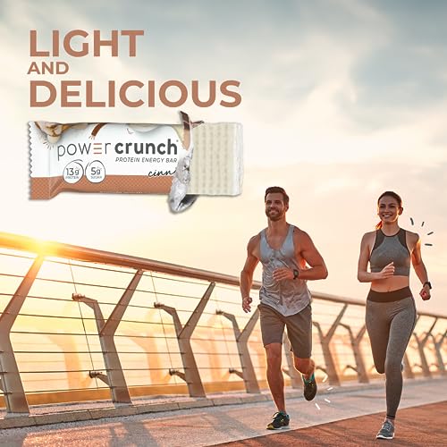 Power Crunch Protein Wafer Bars, High Protein Snacks with Delicious Taste, Cinnamon Roll, 1.4 Ounce (12 Count)