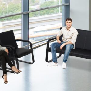 Kinsuite 5-Seat Waiting Room Chairs - PU Waiting Room Chair Reception Chairs Office Guest Chairs & Reception Chairs Lobby Bench Seating for Airport Barber Shop Lobby