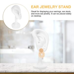 ABOOFAN Ear Model Earring Display Rack Earrings Display Stand Ear Model Jewelry Display Holder Ear Studs Earrings Holder Jewelry Organizer for Home Shows White Earring Holder