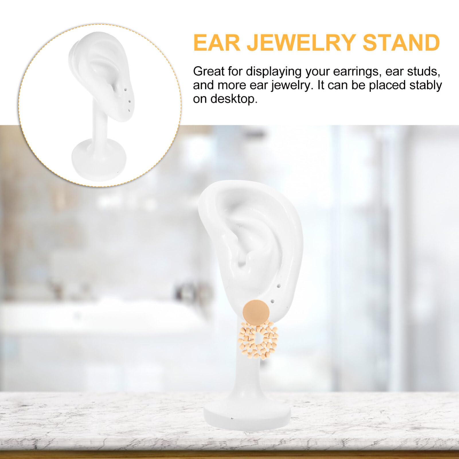 ABOOFAN Ear Model Earring Display Rack Earrings Display Stand Ear Model Jewelry Display Holder Ear Studs Earrings Holder Jewelry Organizer for Home Shows White Earring Holder