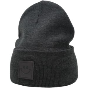 55cube knit cuffed beanie for women & men - stay warm and stylish all season cambridge charcoal grey beanie