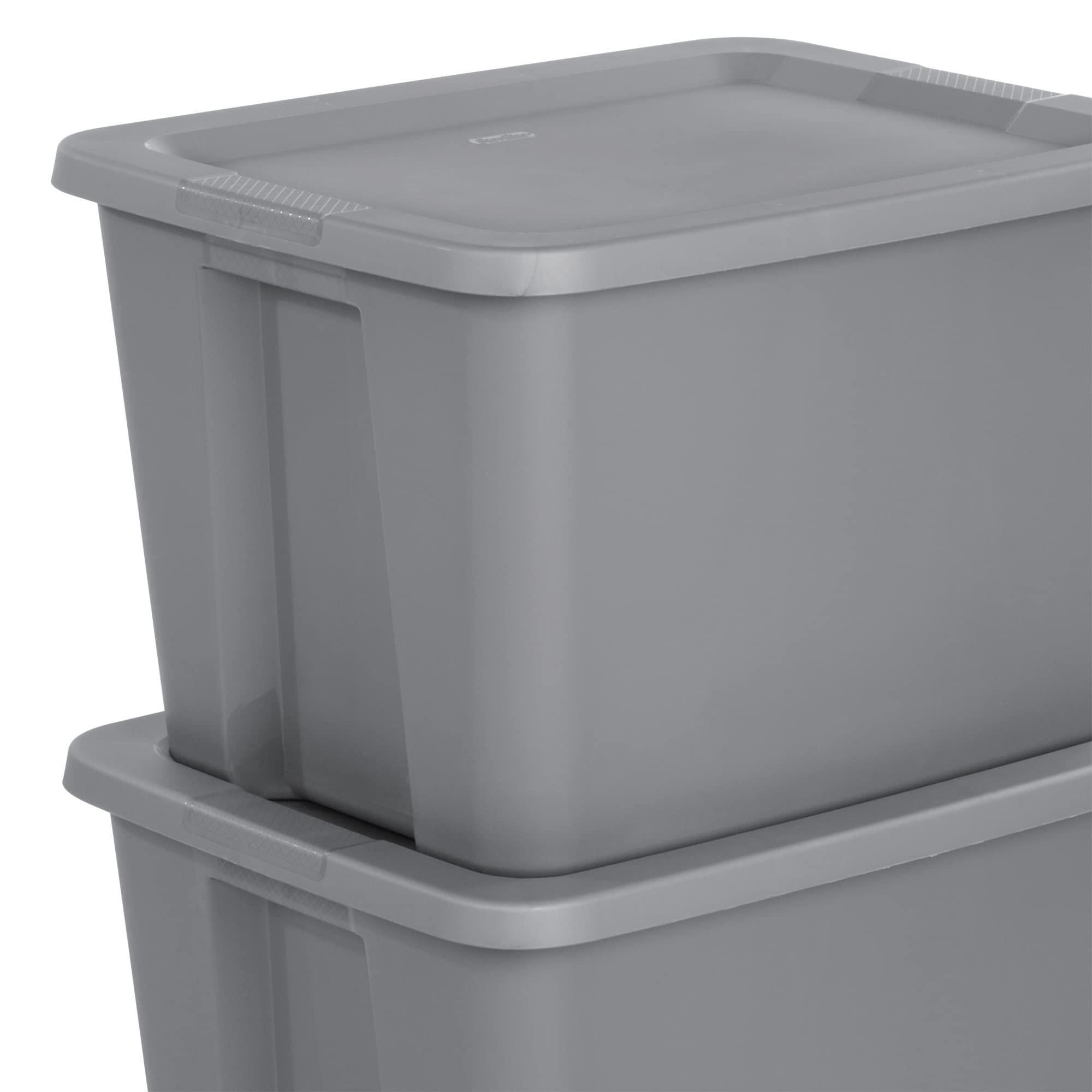 BatanE 18 Gallon Tote Box Plastic, Gray, Set of 8