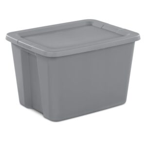 BatanE 18 Gallon Tote Box Plastic, Gray, Set of 8