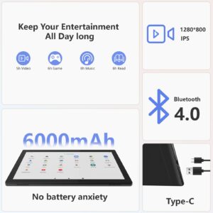 Tablet with Keyboard 10 inch 2 in 1 Tablets incldue Case Mouse Stylus Film, 3GB RAM+64GB ROM Quad-Core Tableta, 6000mAh Battery, 8MP Camera, 1280x800 FHD, WiFi, Google Certified Android 11 Tablet PC