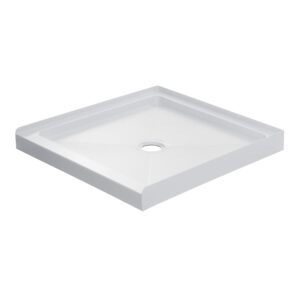 miseno msp-3232c 32" x 32" shower base with single threshold and center drain - white