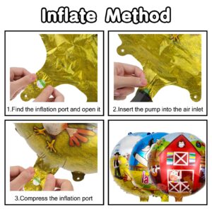 La Granja De Zenon Party Supplies Bartolito and La Vaca Lola,Foil Mylar Farm Animals Balloons for Kids,20inch Round Cow Themed Decorations Party Favors（8PCS）