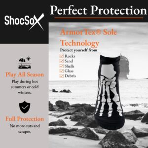 ShocSox ArmorTex® Beach Volleyball Socks and Sand Soccer Socks with ArmorTex® Soles Longest Lasting Beach Socks (as1, alpha, l, regular, regular, Bone Feet)