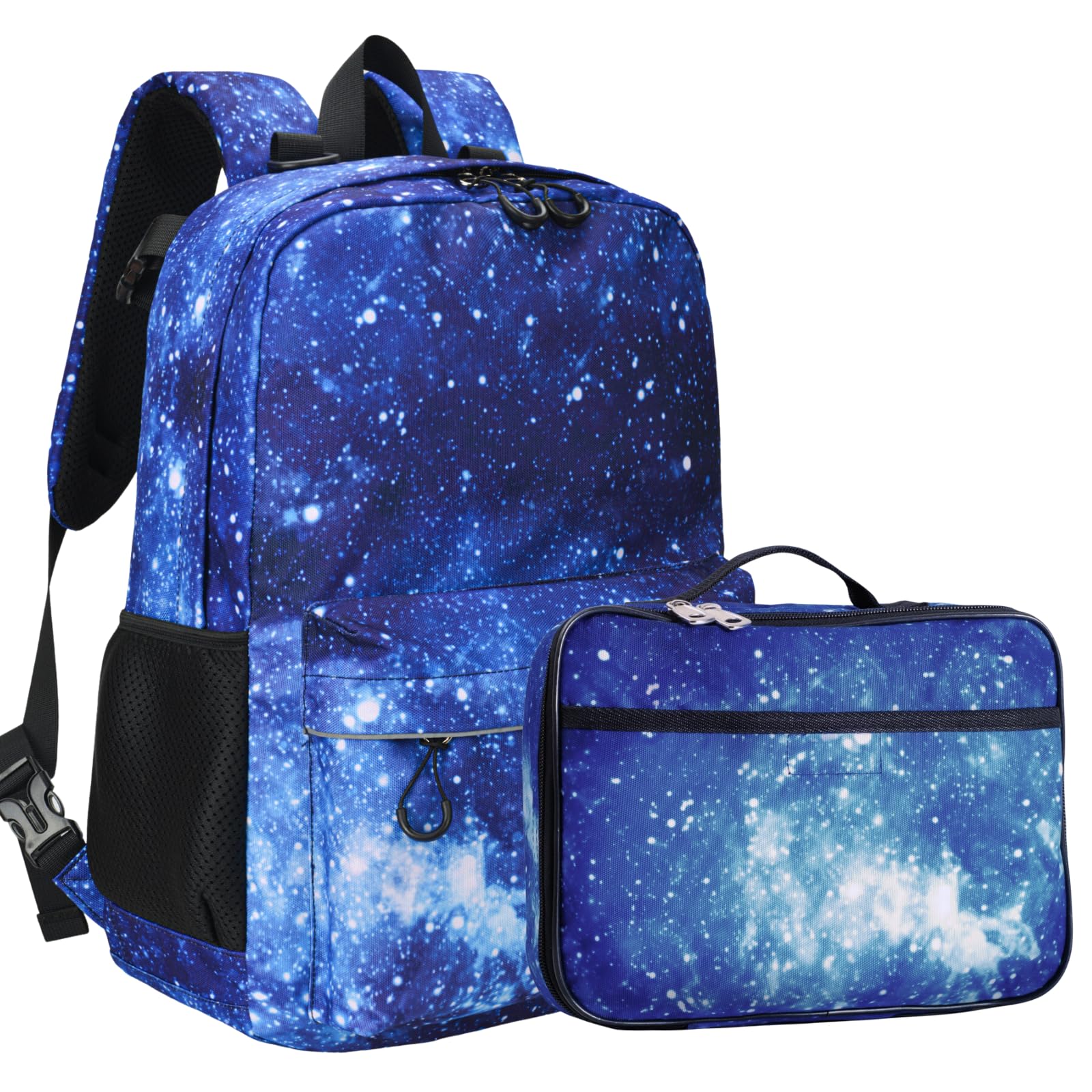 Fenrici Adaptive Backpack and Lunch Box Bundle (Blue Galaxy)