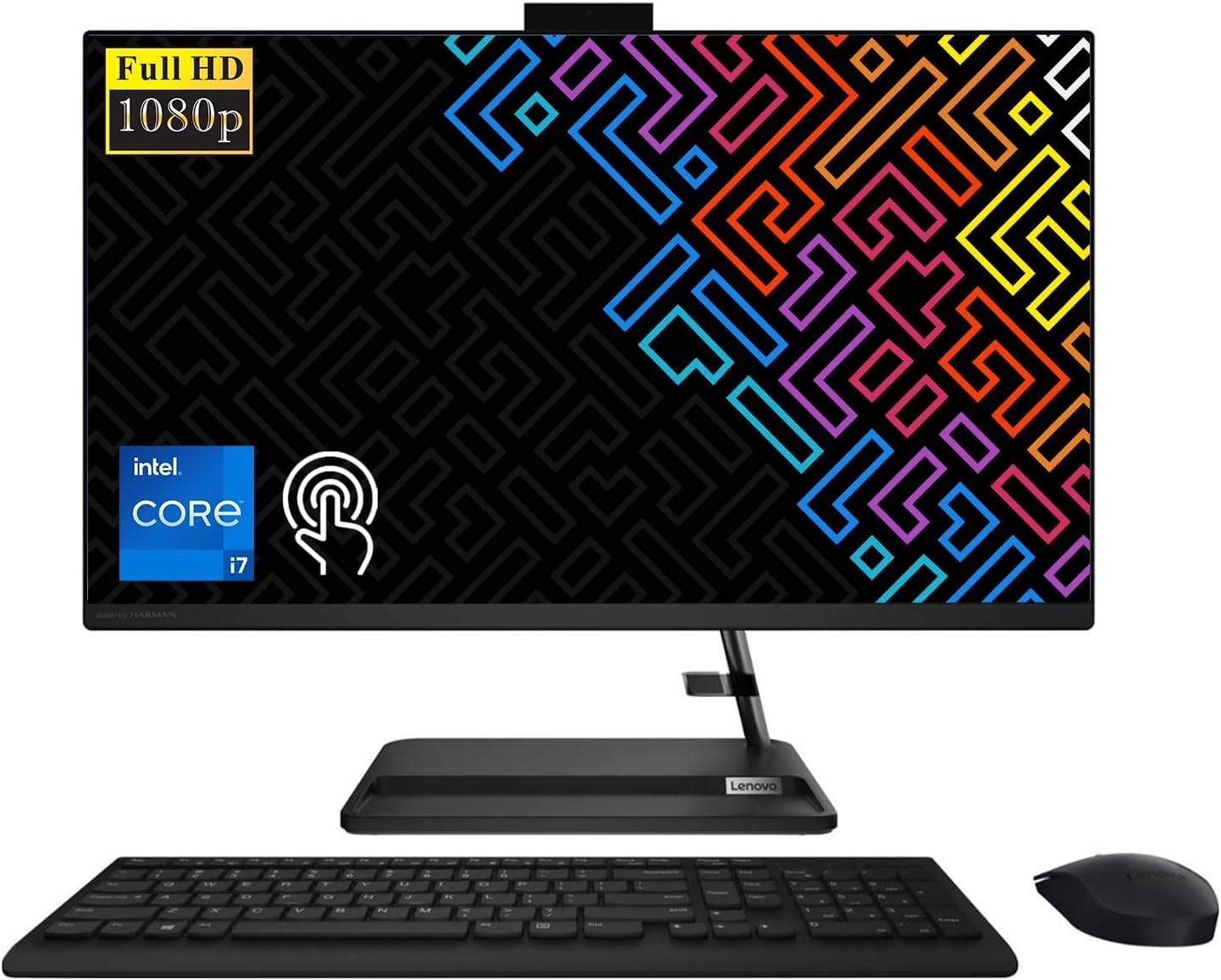 Lenovo IdeaCentre 3i 27" FHD Touchscreen All-in-One Desktop Computer - 13th Gen Intel 10-Core i7-13620H up to 4.9GHz CPU, 16GB RAM, 256GB NVMe SSD, Intel UHD Graphics, Audio by Harman, Windows 11 Home