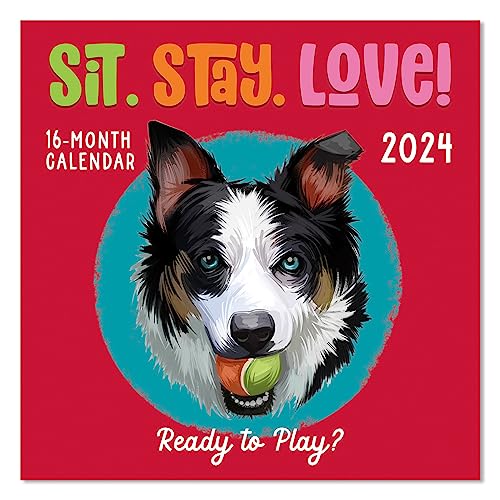 Sit. Stay. Love. 2024 Premium Heavyweight Wall Calendar for Planning, Scheduling, and Organizing