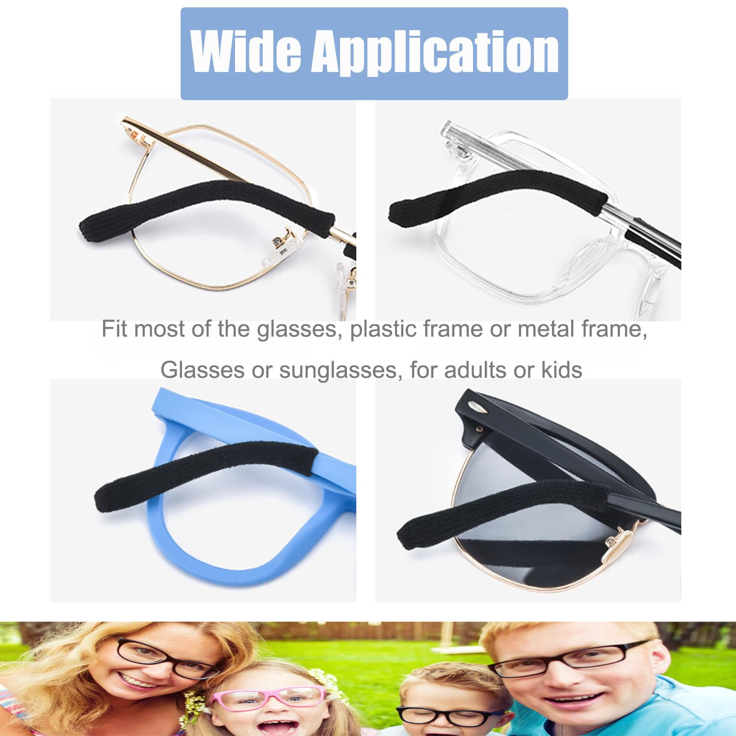 Anti-Slip Elastic Eyeglasses Temple Tips Sleeve,Fabric glasses ear cushion,glasses ear grips,Glasses Accessories,2pcs