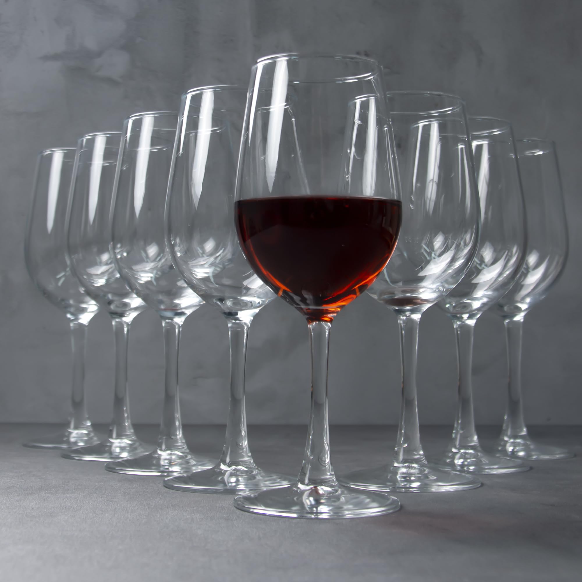 C CREST Durable and Stylish 11.2oz Red Wine Glassware - Set of 12 - Classic Design for Party and Wedding