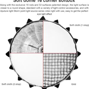 Aputure Light Dome III 35'' Softbox Bowens Mount with Diffuser Cloth and Honeycomb Grid,Quick-Setup Quick-Folding for Studio Photography,for Amaran Series, Aputure 600D,600X,300X etc