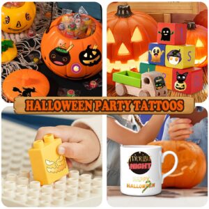 Halloween Temporary Tattoo, Pumpkin Bat Cat Ghost Witch Skull Cross Grave Fake Tattoos for Kids Women Men, 125 Styles Temporary Tattoos for Halloween Party Supplie Party Favors for Boys Girls