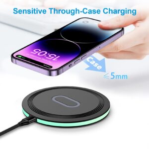 Samsung Fast Wireless Charger Pad, 2 Pack 15W Wireless Charging Pad Fast Charging Station for Samsung Galaxy S24 S23 FE S23 S22 S21 Note 20,iPhone 15 14 13 12 Pro Max,Google Pixel 8a 8Pro 7a 7Pro 6