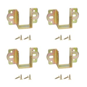 zyamy 4pcs metal bed bracket, bed corner hinge, 97x31x47mm square bracket, furniture fixed bed hardware accessories