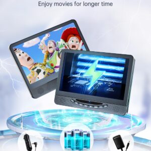 12" Portable DVD Player for Car with 1080P HDMI Input, FELEMAN Car DVD Player Dual Screen with Full HD Digital Signal Transmission, 5-Hour Rechargeable Battery, Support USB, Last Memory(1 Player+1 Mon