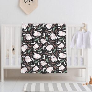 SUPERICH Halloween Ghosts Baby Blanket Gifts Super Soft Swaddle Newborn Cozy Baby Receiving Blanket Stroller Throw Blanket for Crib 40x30 XSmall for Puppy