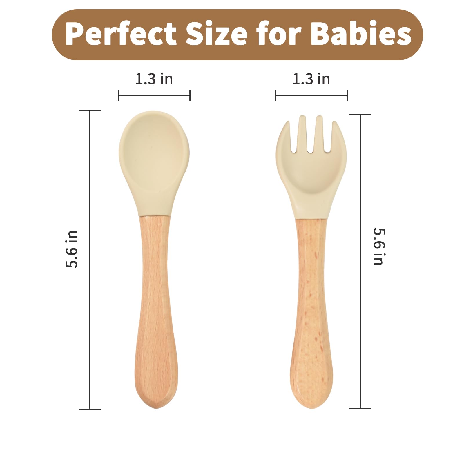 LITTLE RAWR Silicone Baby Spoons and Forks, Toddler Utensils for First Stage Toddler,Soft-Tip Easy on Gums I Baby Training Spoon | Baby Spoons Self Feeding 6 Months, Dishwasher,6 Pack