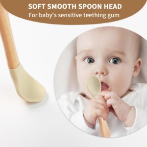 LITTLE RAWR Silicone Baby Spoons and Forks, Toddler Utensils for First Stage Toddler,Soft-Tip Easy on Gums I Baby Training Spoon | Baby Spoons Self Feeding 6 Months, Dishwasher,6 Pack