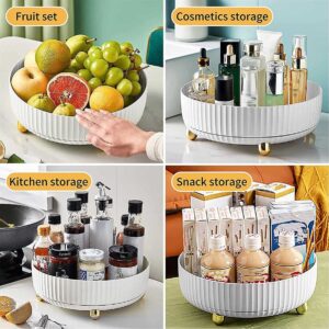 FETNHU 2023 Newest Rotating Storage Rack - 360° Spinning Lazy Susan Spice Storage Turntable Organizer for Cabinet, Round Spice Rack Makeup Organizers for Kitchen (Blue,S(8.66 * 8.66 * 2.95in))