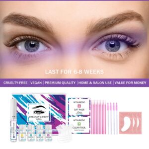 Omysda Lash Lift and Brow Lamination Kit, 2 in 1 Professional Eyebrow Lamination and Lash Perm Kit for Salon and DIY Home Use, 6-8 Weeks Long Lasting